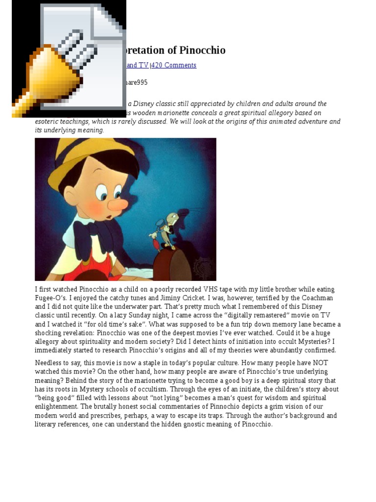 Esoteric Meaning of Pinnochio | PDF | Jonah | Religious Belief And Doctrine