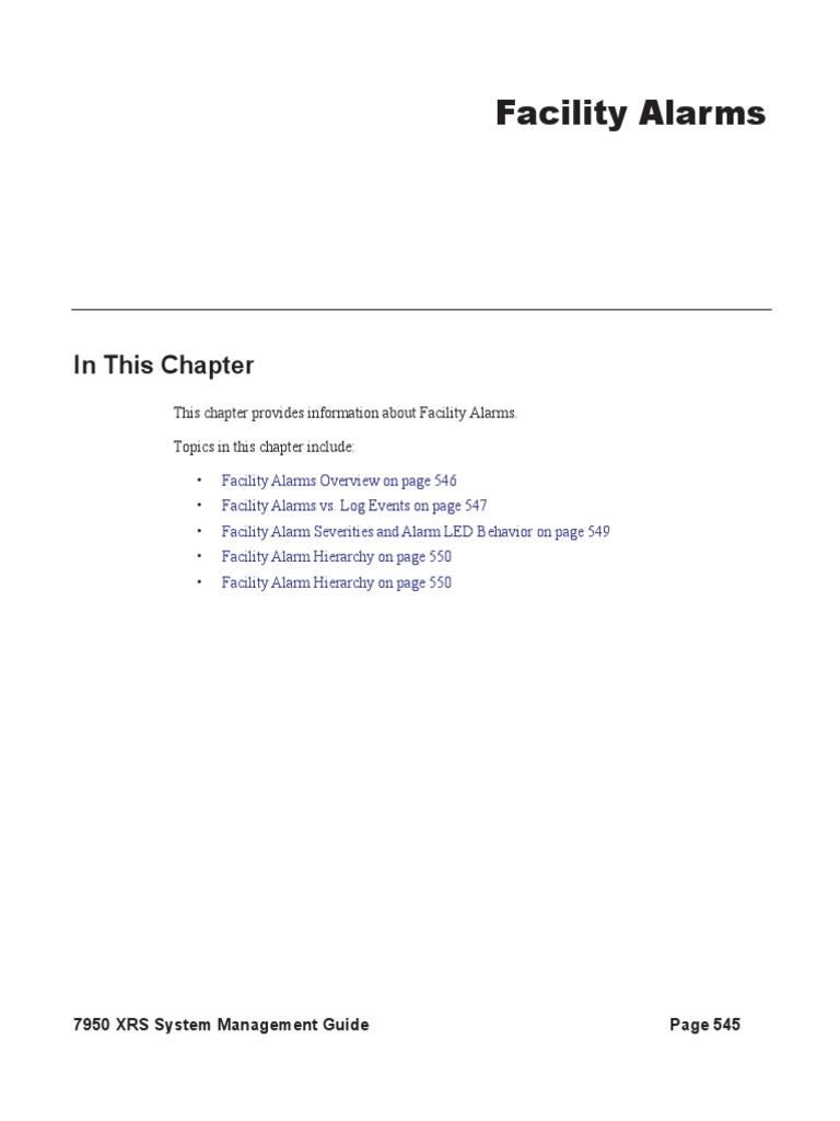 Facility Alarm Status Overview | PDF