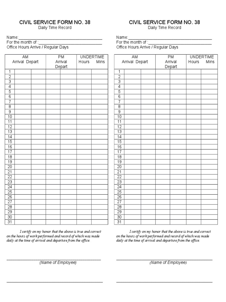 Civil Service Form | PDF