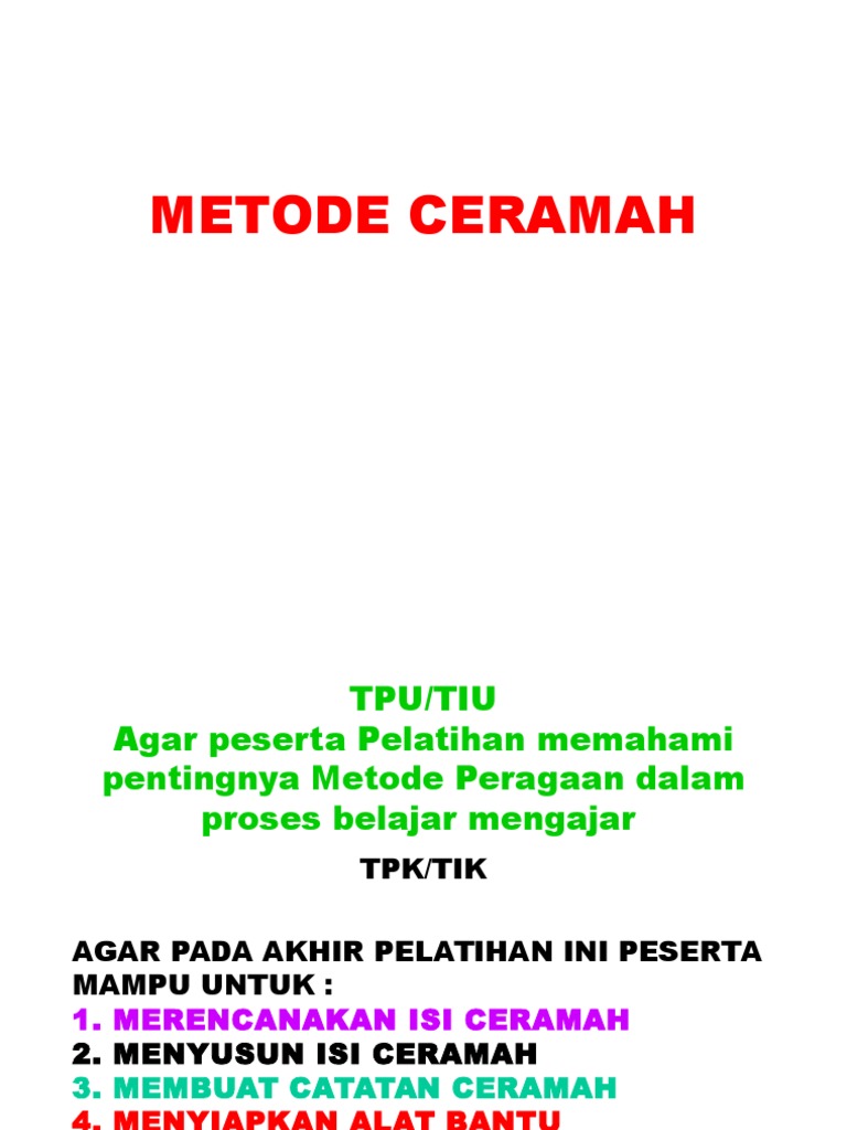 Metode Ceramah | PDF
