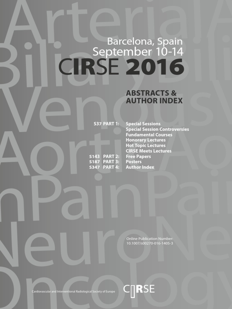 Cirse 2016 | PDF | Interventional Radiology | Medical Imaging