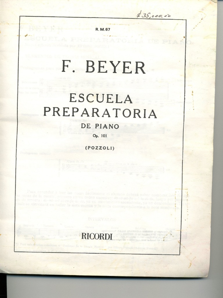 F BEYER Escuela Preparatoria de Piano | PDF
