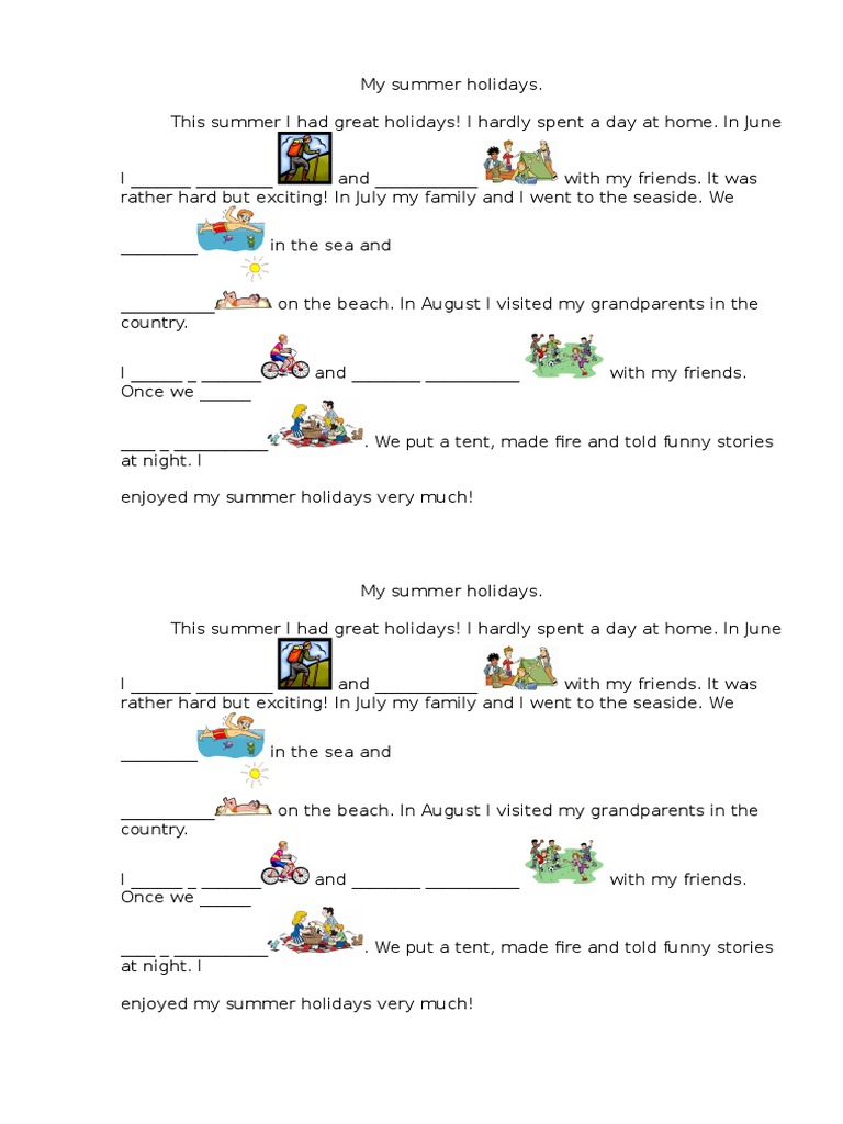 My Exciting Summer Holidays | PDF | Language Arts & Discipline