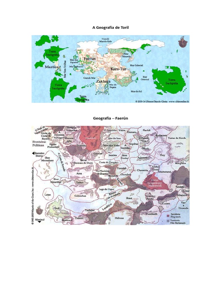 A Geografia de Toril - Faerûn | PDF | Reinos Esquecidos (Dungeons ...