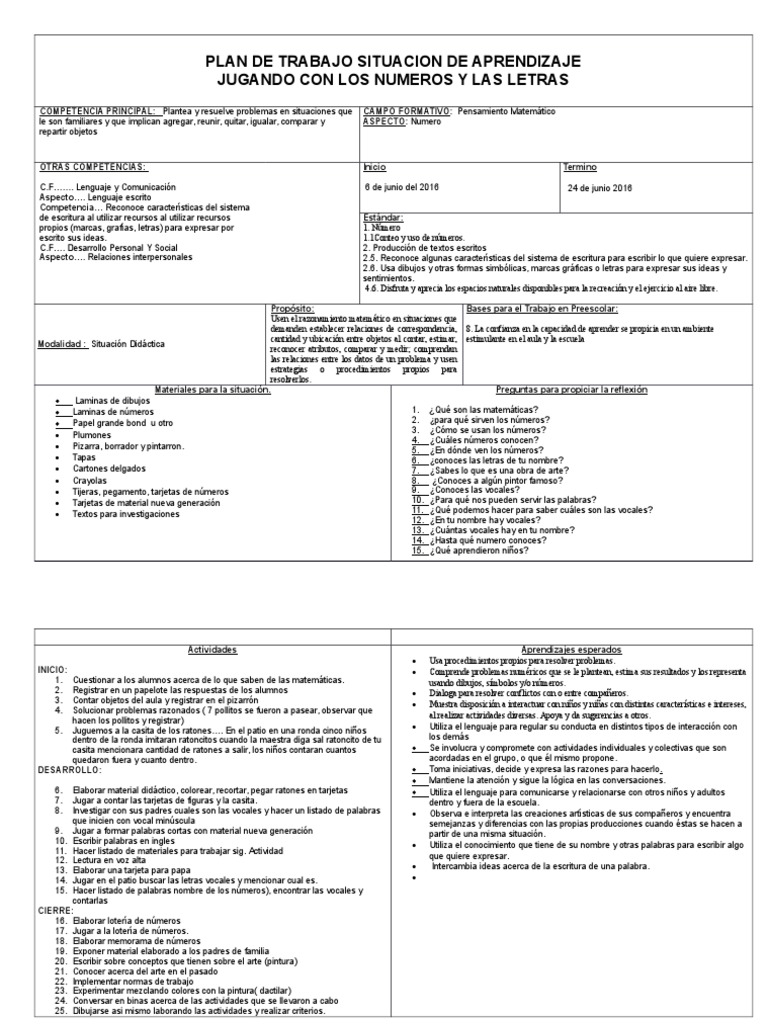 Jugando Con Los Numeros y Las Letras | PDF | Educación de la primera ...