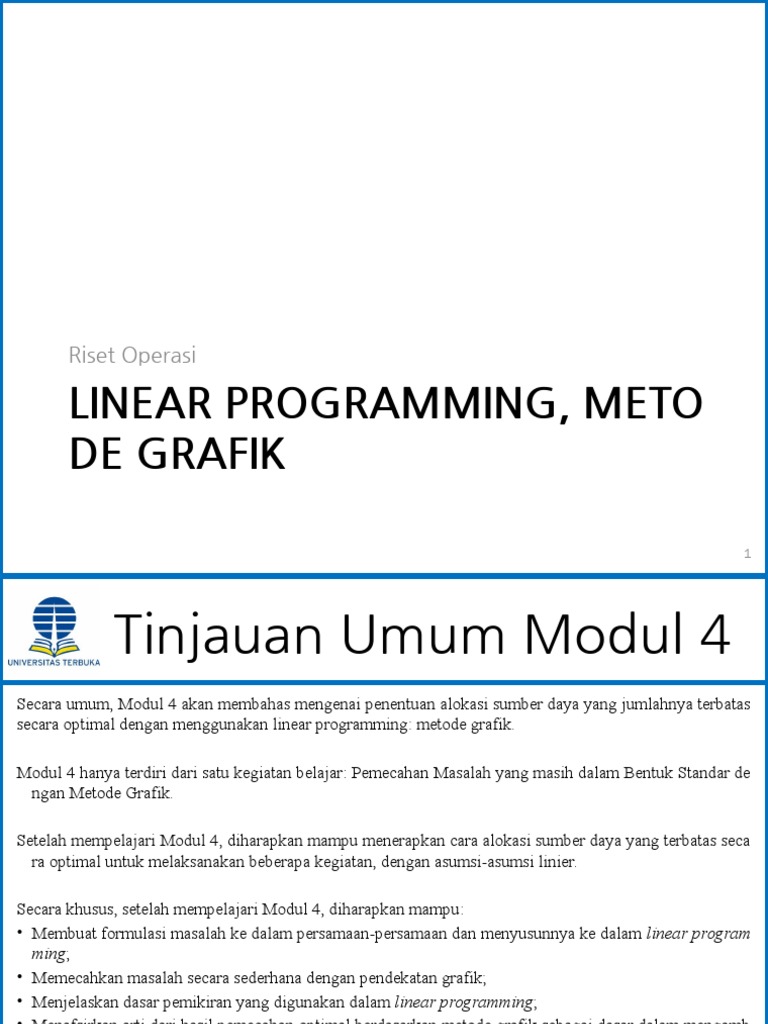 Modul 4 - Linear Programming, Metode Grafik | PDF