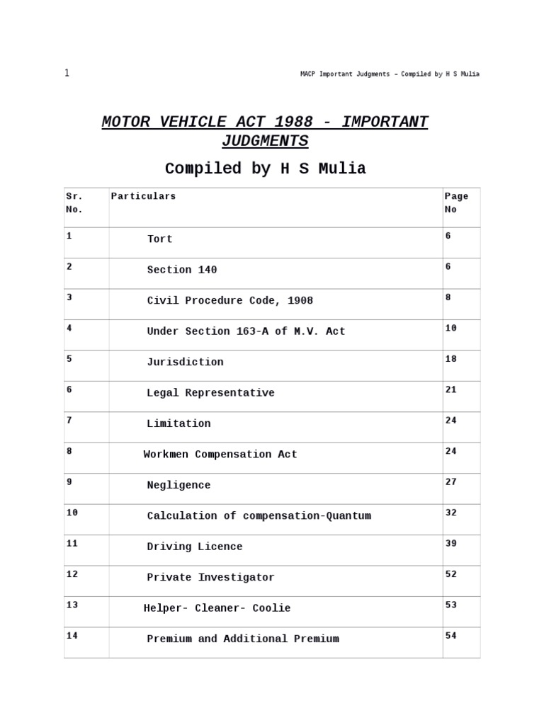 MACT Judgements | PDF | Negligence | Damages