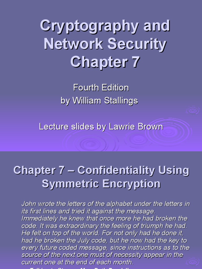 CH 07 | PDF | Key (Cryptography) | Encryption