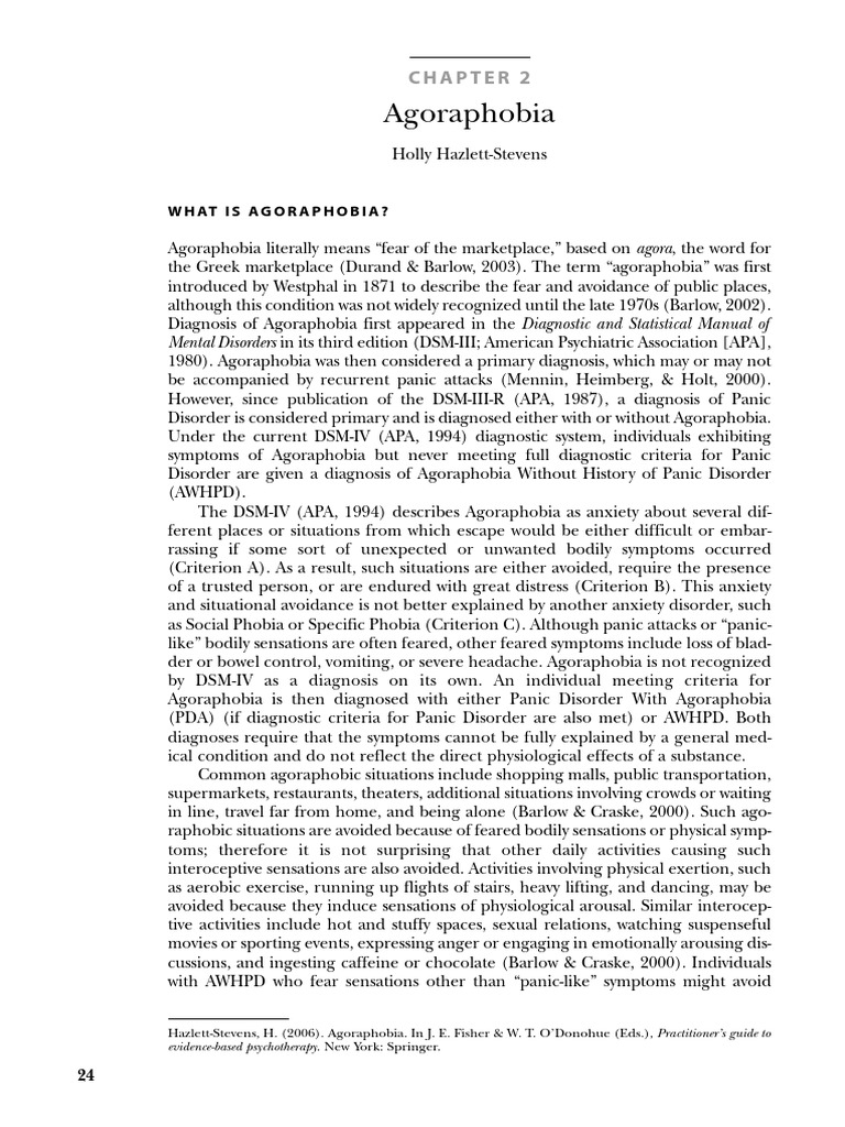 Agoraphobia Pdf Agoraphobia Anxiety Disorder
