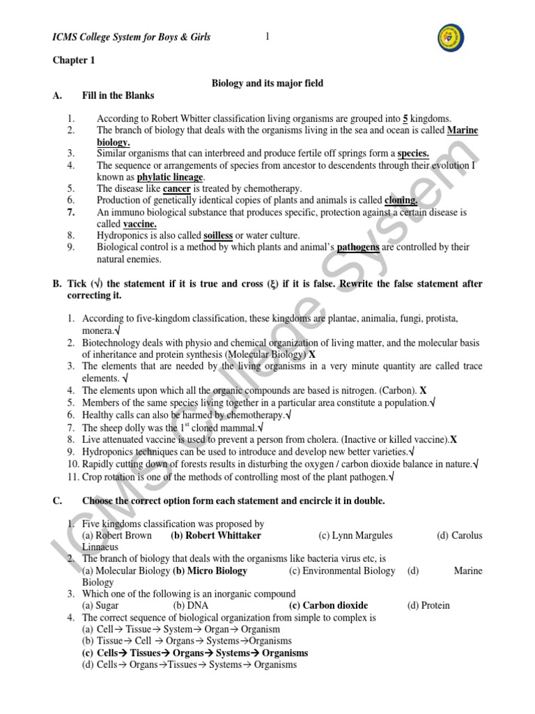 Bio Chapter 1 To 5 | PDF | Cofactor (Biochemistry) | Enzyme