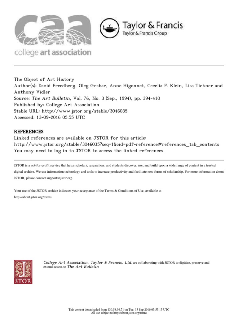 The Object of Art History | PDF | Art History | Realism (Arts)