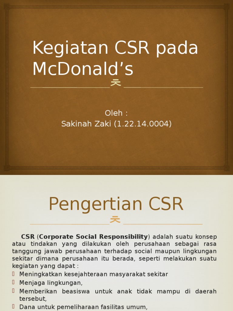 CSR MCD | PDF