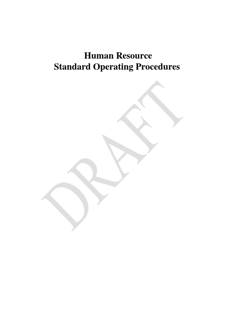 HR Standard Operating Procedures Manual | PDF | Recruitment | Human ...