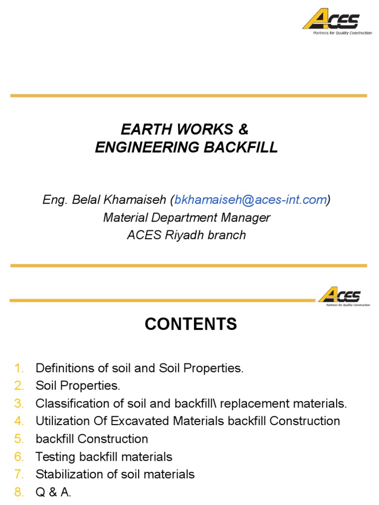 Earthwork & Engineering Backfilling Materials | PDF | Soil | Building ...