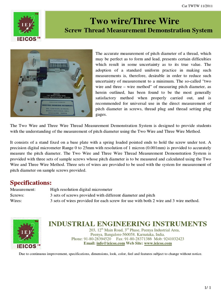 IEICOS Two Wire Three Wire Catalog 2011 | PDF | Measurement | Screw