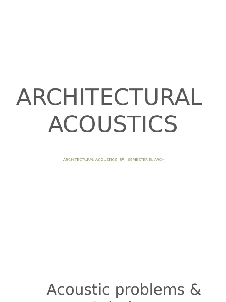 Acoustic Problems and Solutions S5 | PDF | Hvac | Window