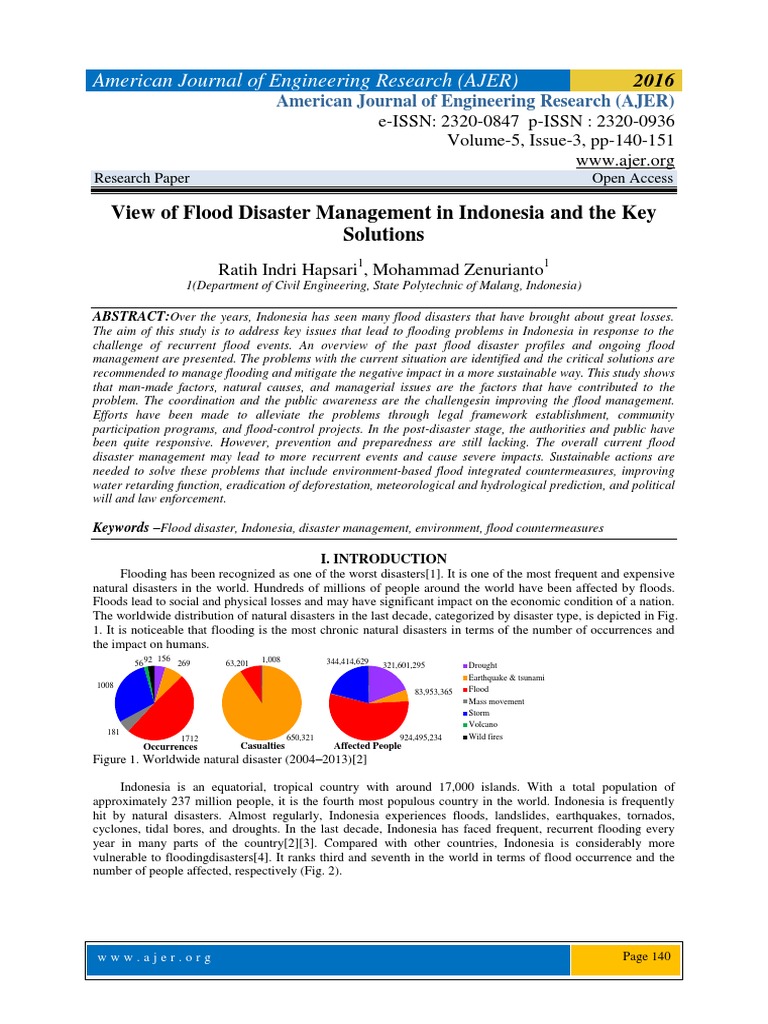 View of Flood Disaster Management in Indonesia and The Key Solutions ...