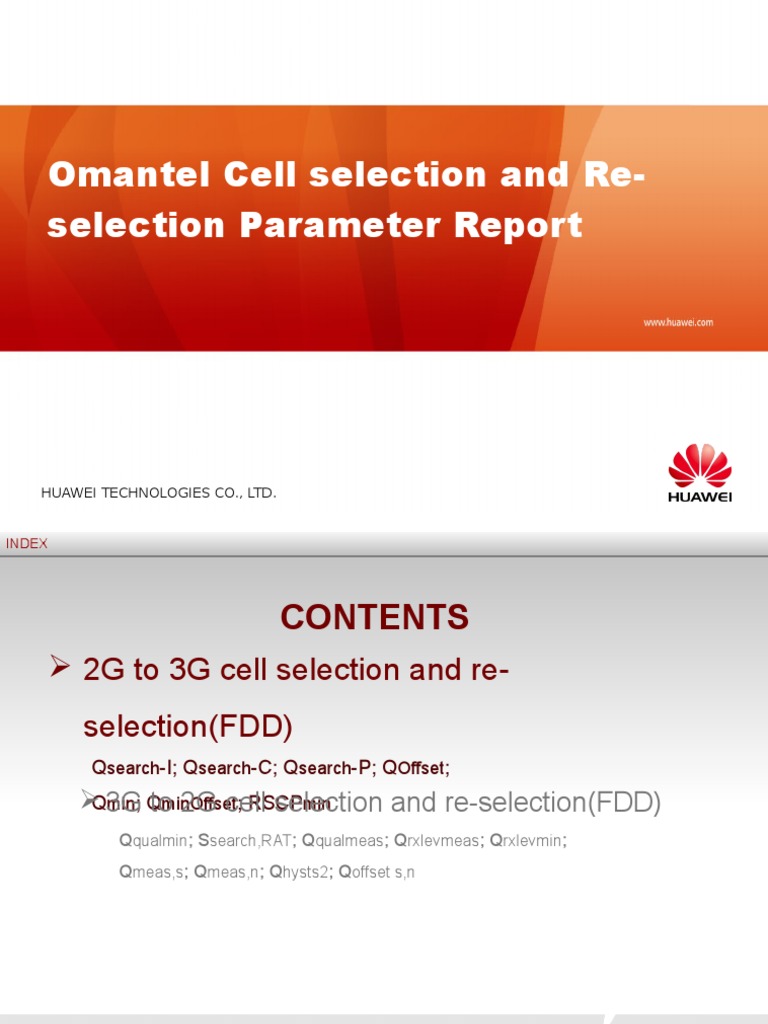 Omantel Cell Reselection Parameter Report V4 | PDF | Decibel | 3 G