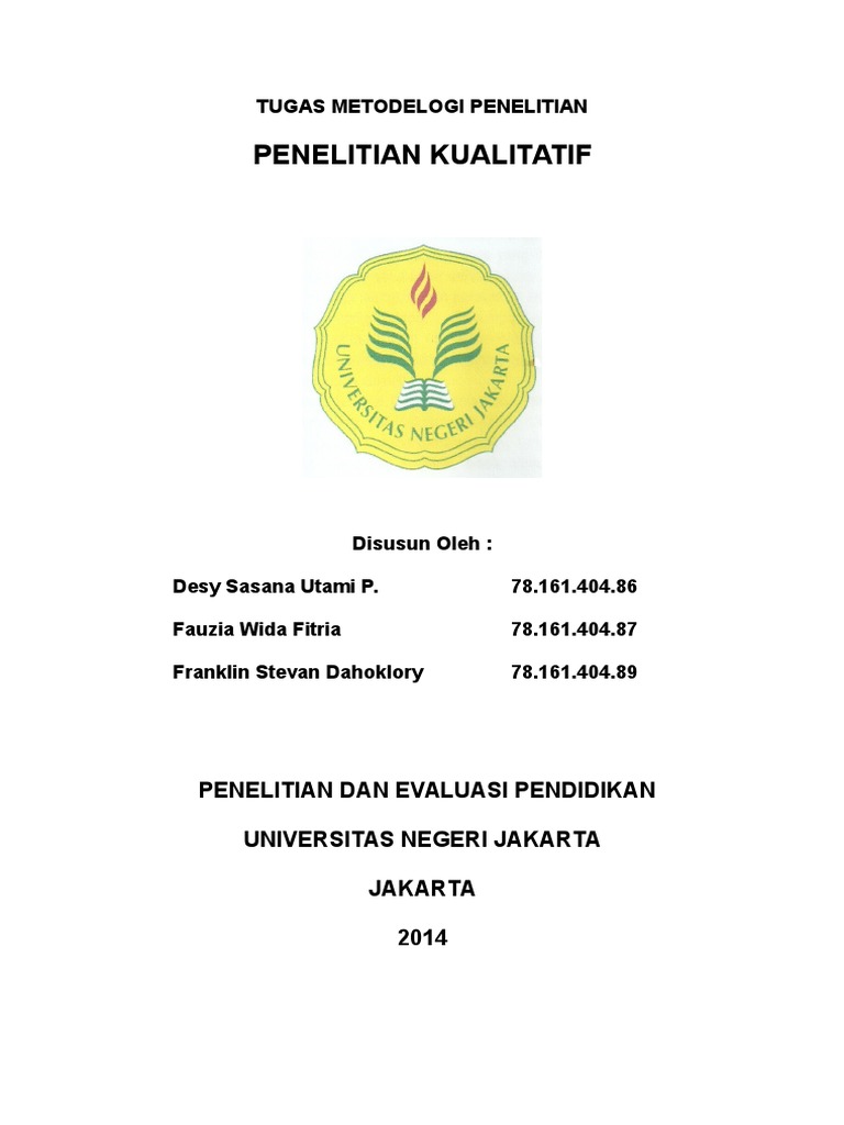 Contoh Laporan Penelitian Kualitatif Pdf Soal Kita - Riset