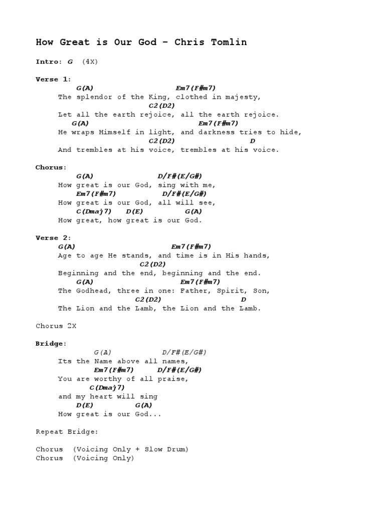 How Great Is Our God PDF | PDF