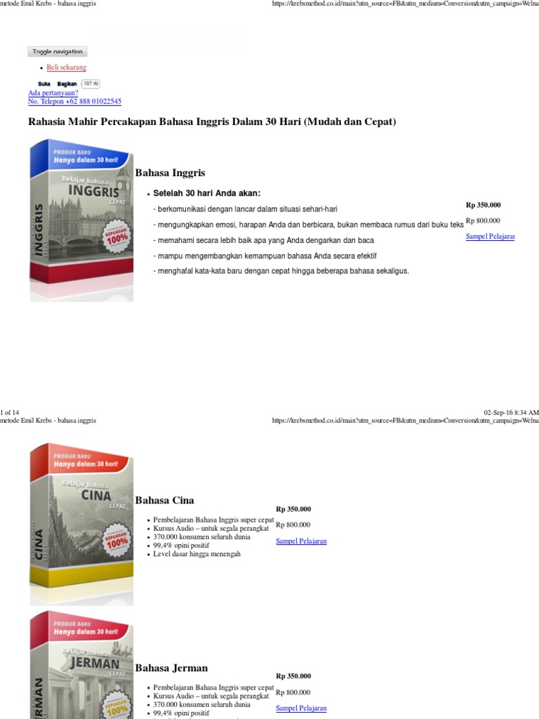 Metode Emil Krebs - Bahasa Inggris | PDF