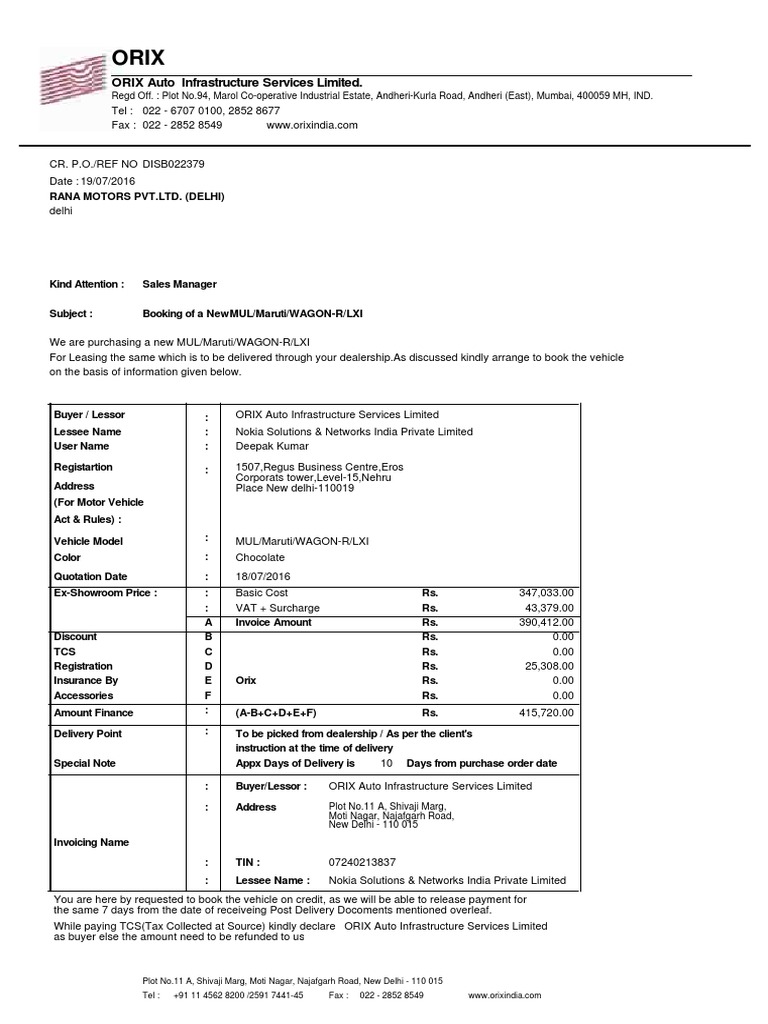 Purchase Order - Report PDF | PDF | Invoice | Lease