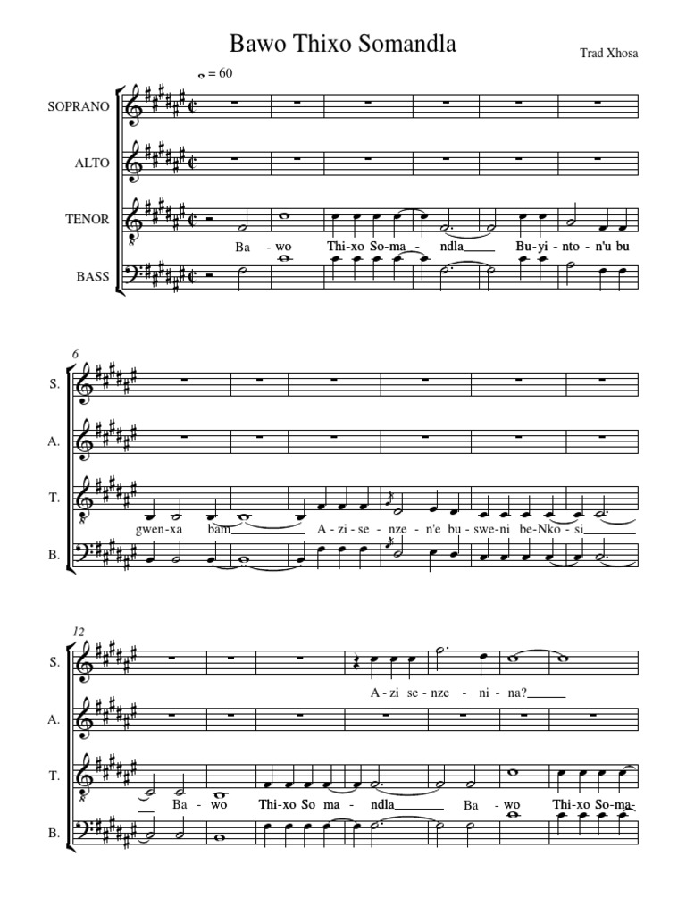 Bawo Thixo Somandla | Singing | Pitch (Music)