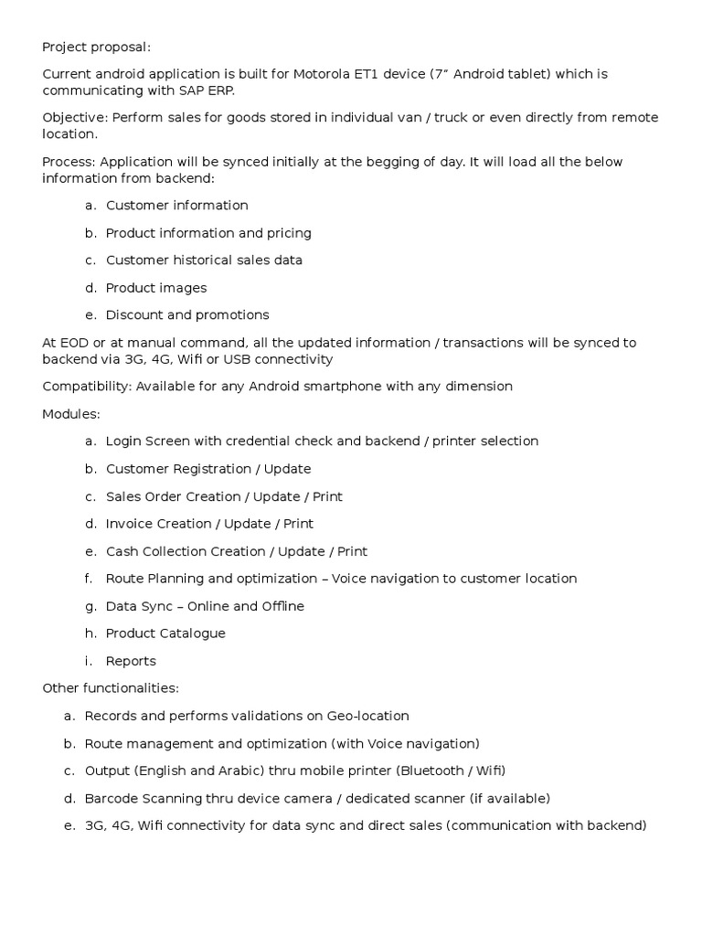 Android App. Project Proposal | PDF | Android (Operating System ...