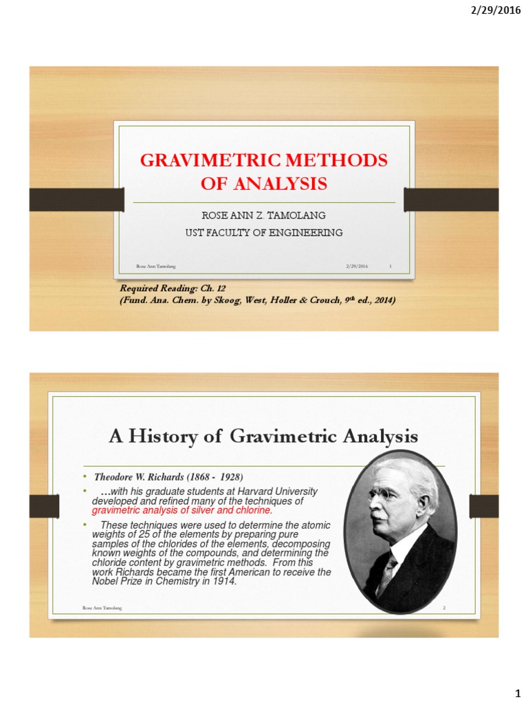 4-Gravimetric Methods of Analysis Ann 2016 Version 1 | PDF ...