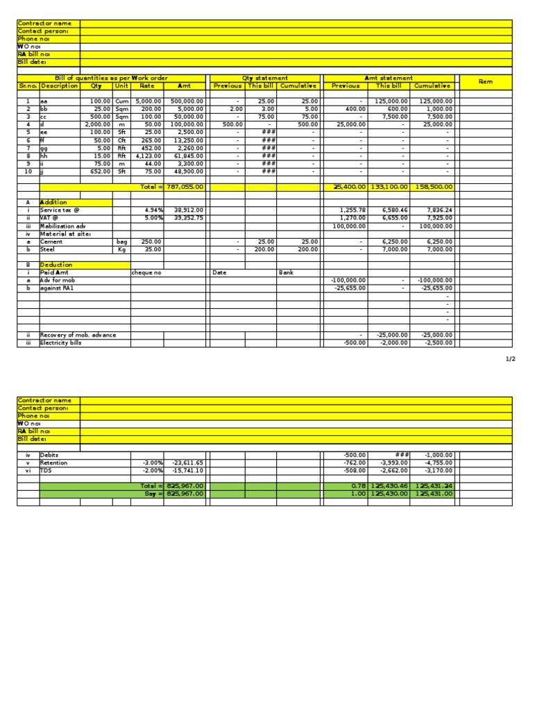 Bill Submission Format | PDF