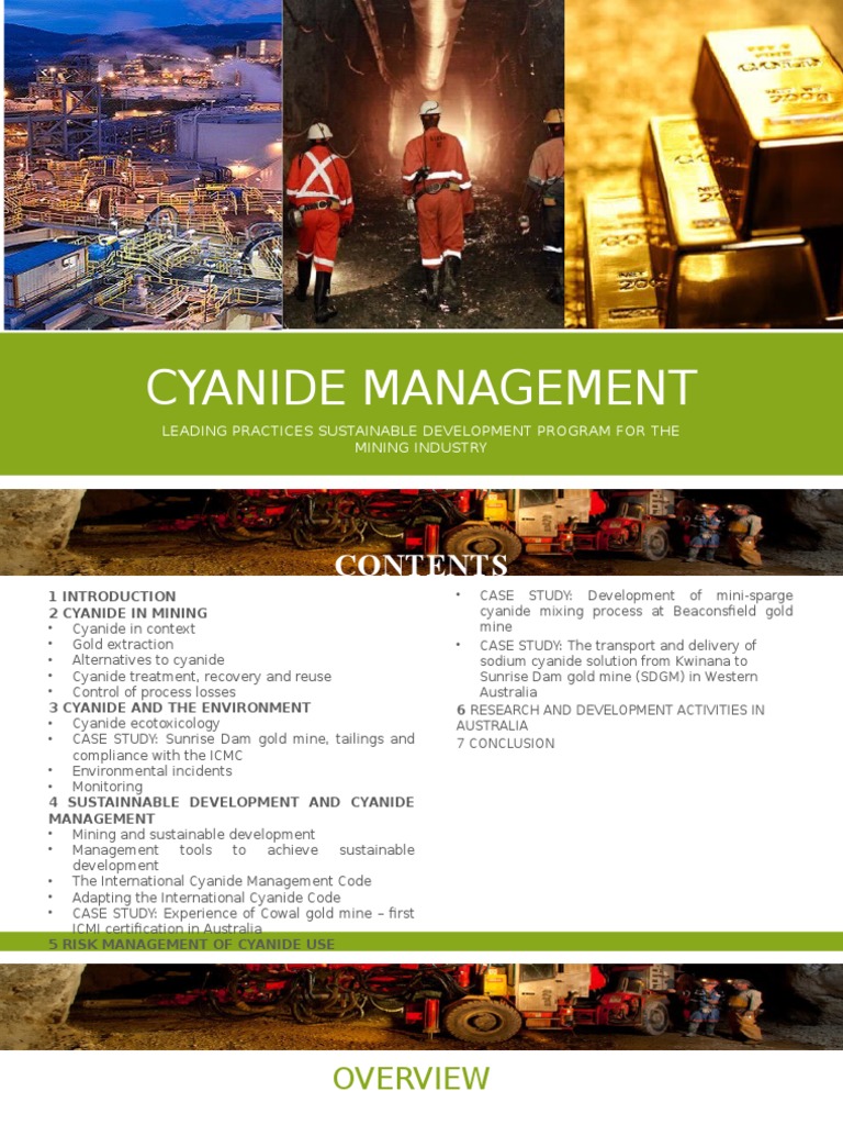 Cyanide Management Pdf Gold Mining Sustainability