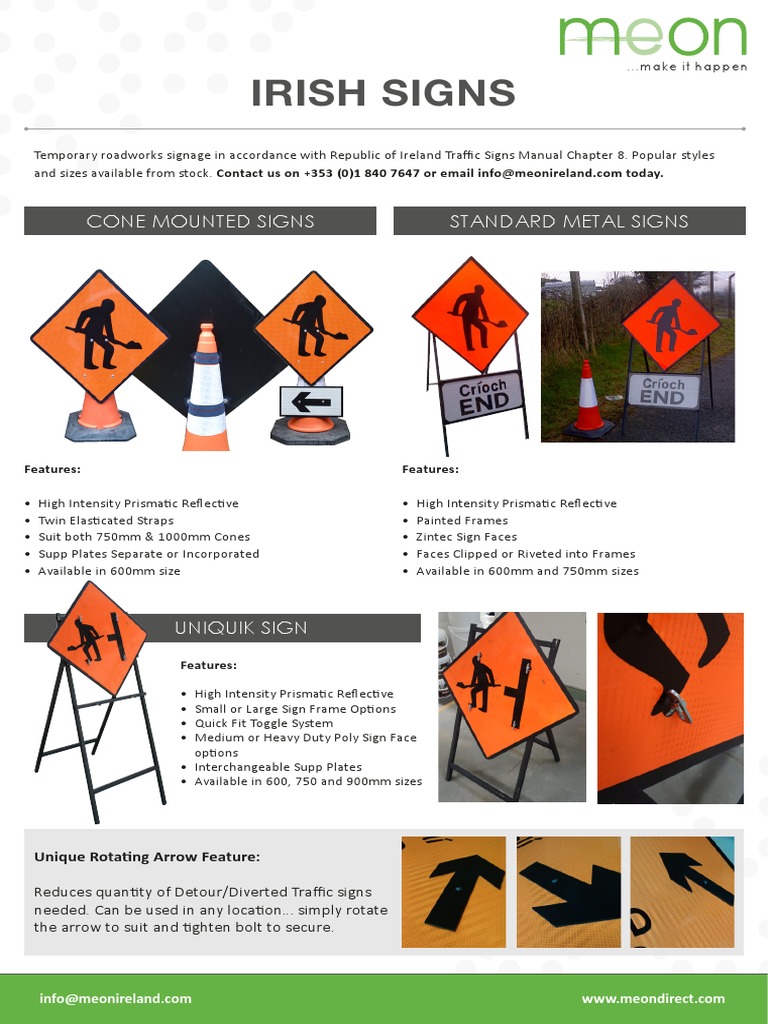 Irish Traffic Signs and Accessories | PDF