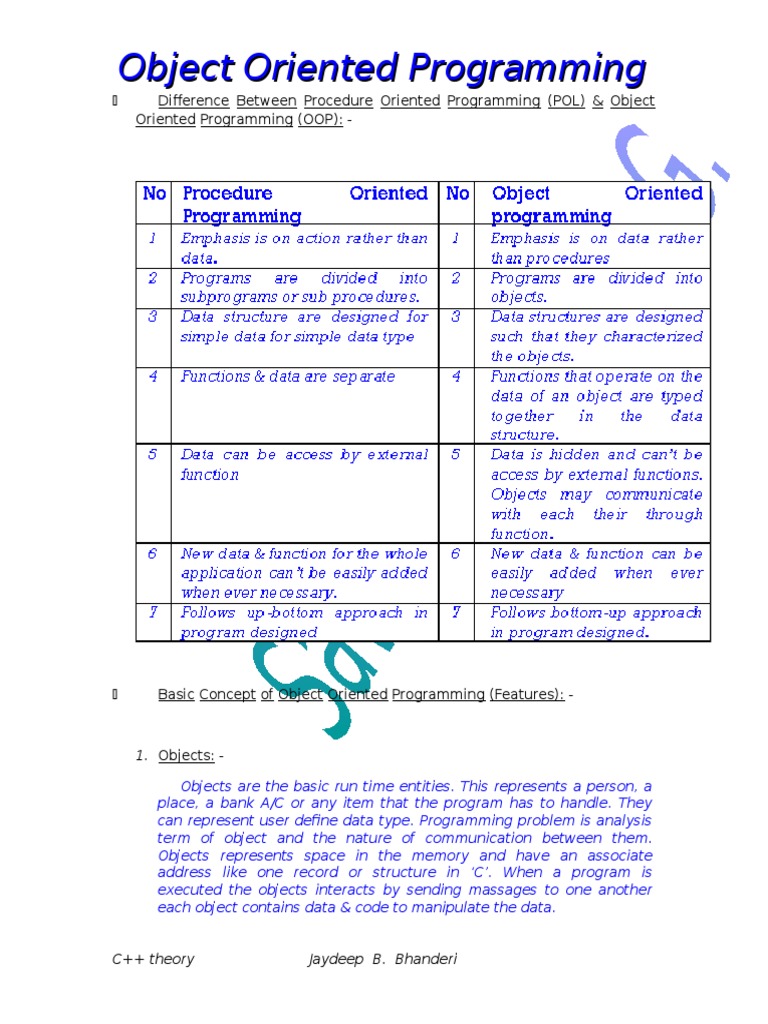 Object Oriented Programming | PDF | Computers