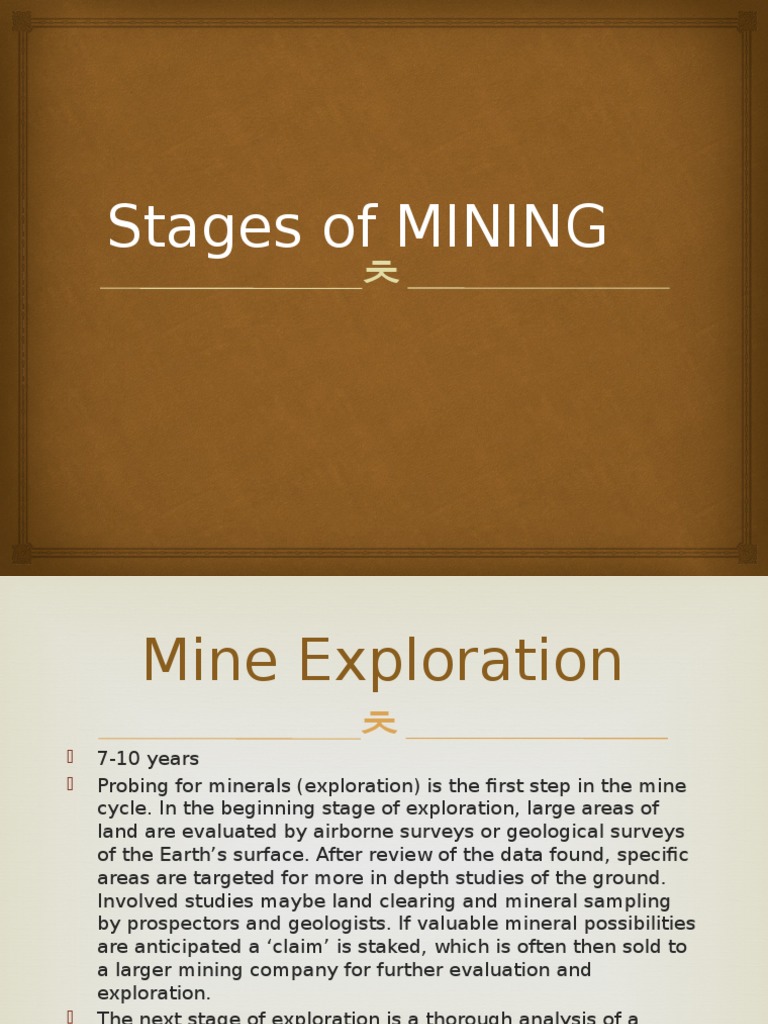 Stages of MINING | PDF | Economic Geology | Mining