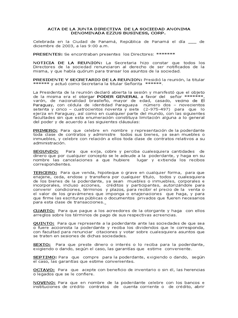 Poder General Modelo | PDF | Bancos | Compartir (Finanzas)