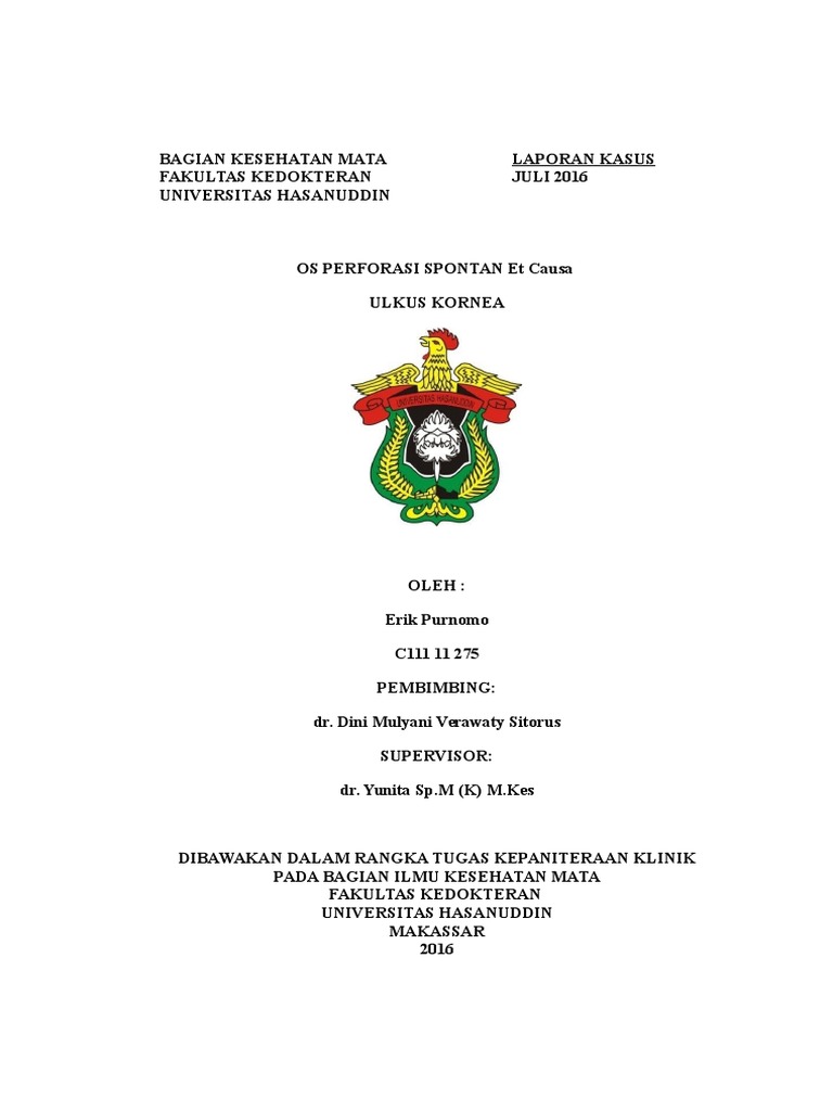 Lapsus OS Perforasi Spontan Ec Ulkus Kornea | PDF