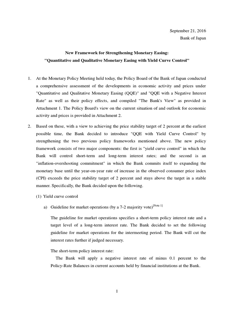 New Framework For Strengthening Monetary Easing: "Quantitative and ...