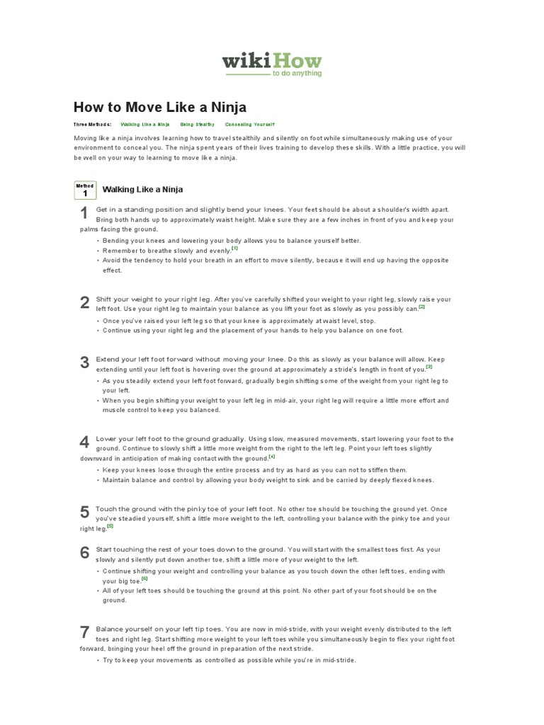 3 Ways To Move Like A Ninja | PDF | Ninja | Foot