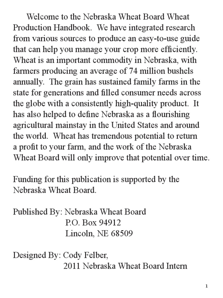 Wheat Production Handbook | PDF | Wheat | Flour