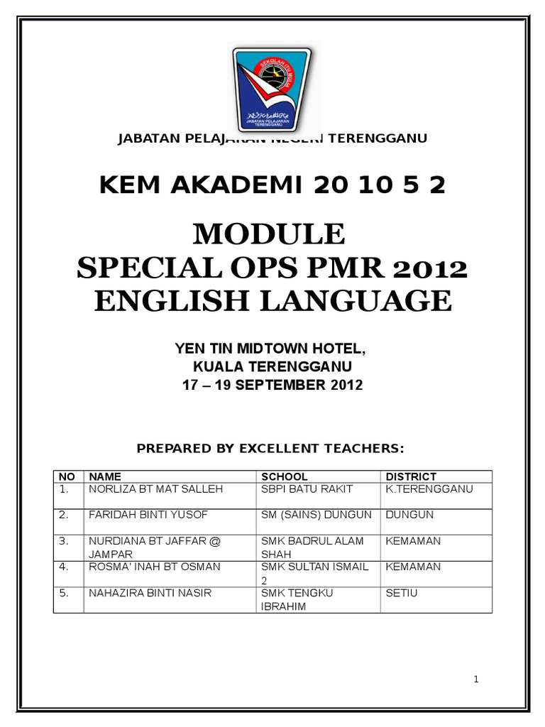 Modul Kem201052 English PMR 1 | PDF | Around The World In Eighty Days