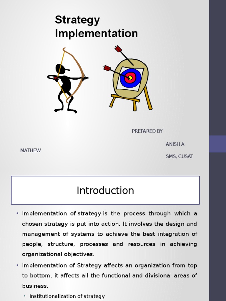 Implementation Of Strategy Pdf Organizational Structure Strategic