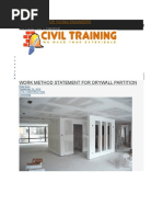 Method Statement Detailed For Drywall | PDF | Drywall | Wall