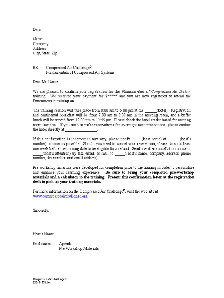 Sample Registration Confirmation Letter | PDF | Career & Growth