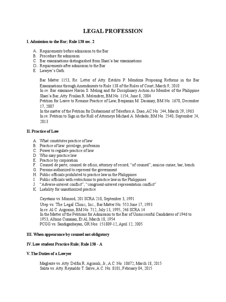 Legal Profession Syllabus | Practice Of Law | Lawyer
