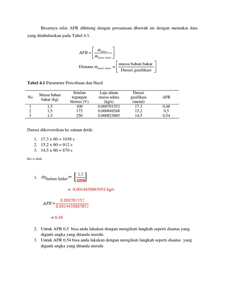 Perhitungan AFR.. | PDF