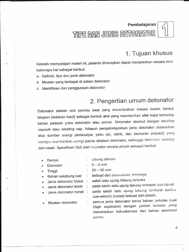 4.type Dan Jenis Detonator PDF | PDF