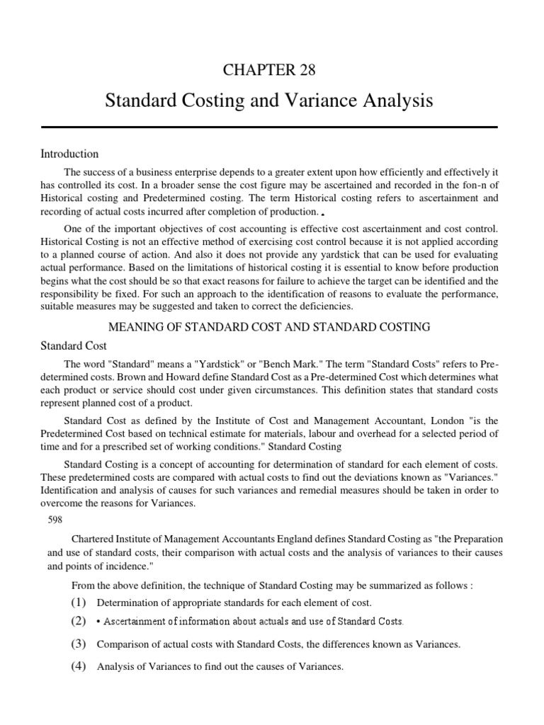 Variance Analysis | Management Accounting | Labour Economics | Free 30 ...