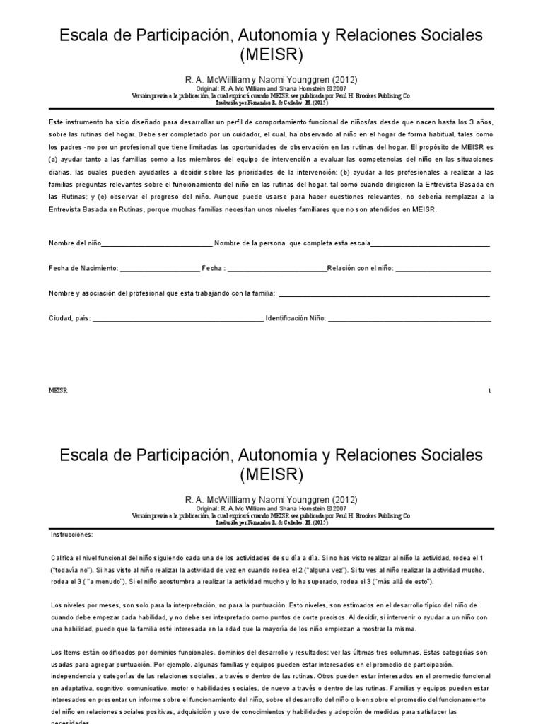 Escala Meisr | PDF | Porcentaje | Adultos