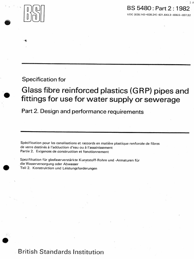 BS - 5480 - 2 - en - GRP Boru Standarti PDF | PDF