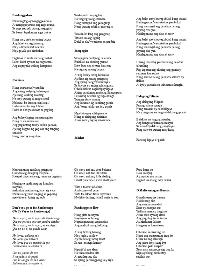 Tagalog Folk Songs | PDF
